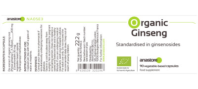 Organic Ginseng, source of energy and vitality